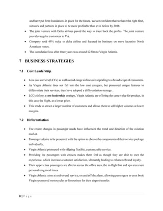 Case study analysis of Virgin atlantic | PDF