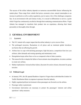 Case study analysis of Virgin atlantic | PDF