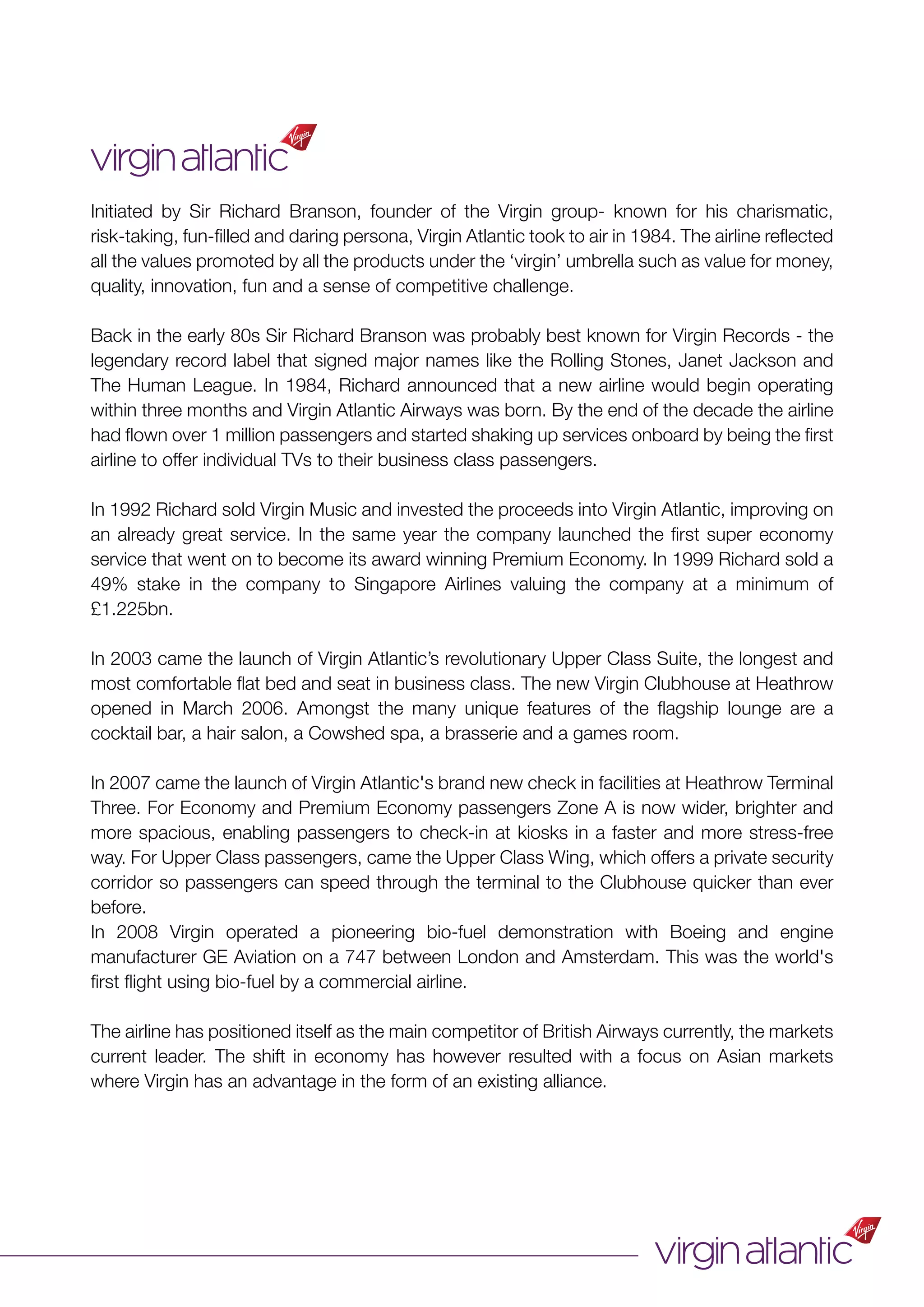 Virgin Atlantic | PDF
