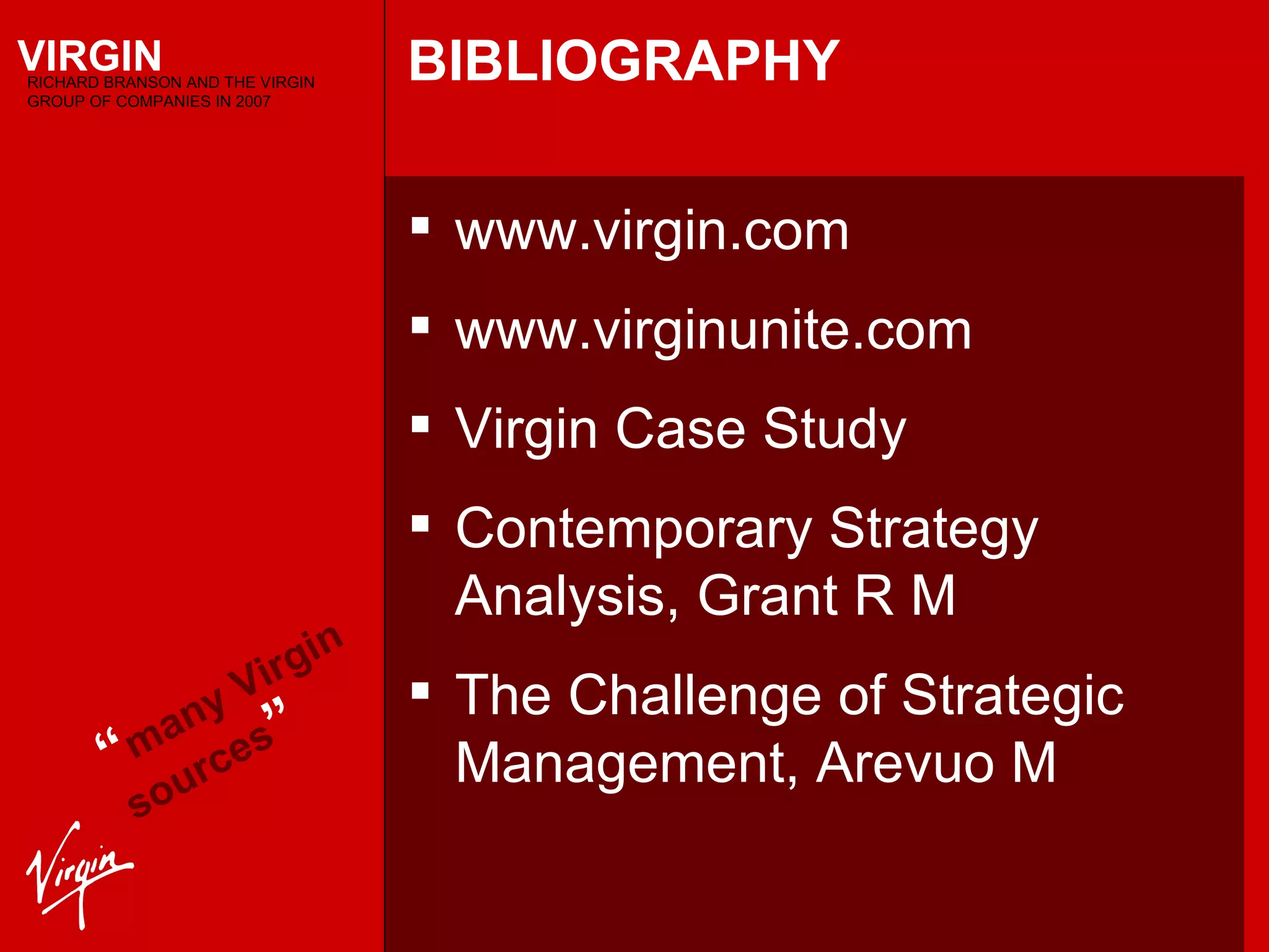 Virgin case study for MBA | PPT