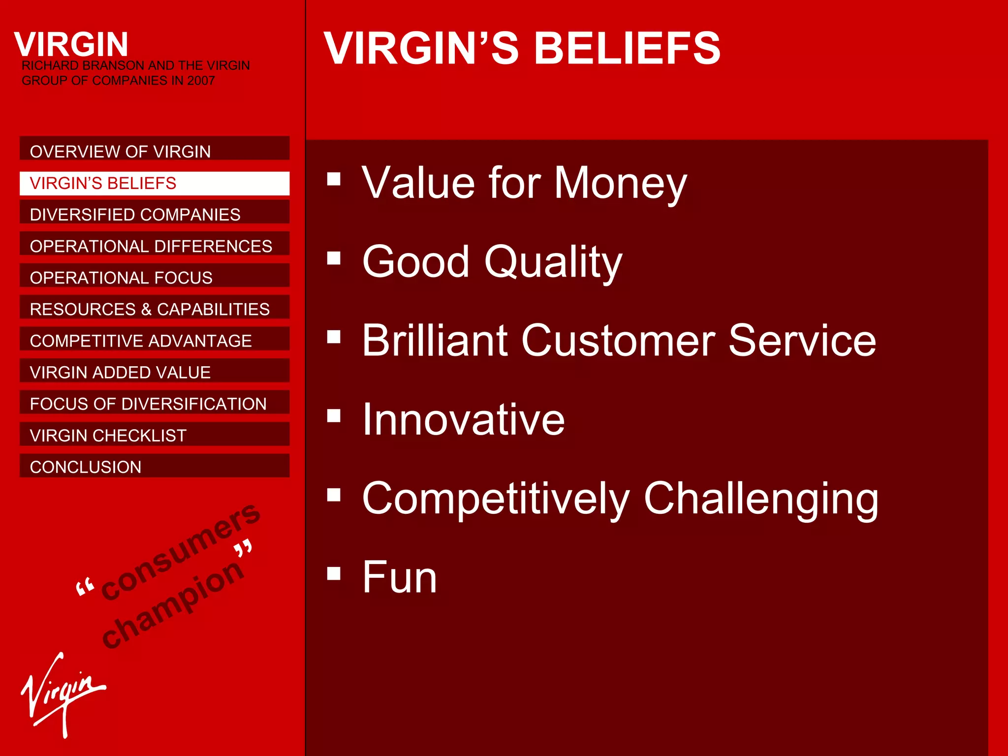 Virgin case study for MBA | PPT