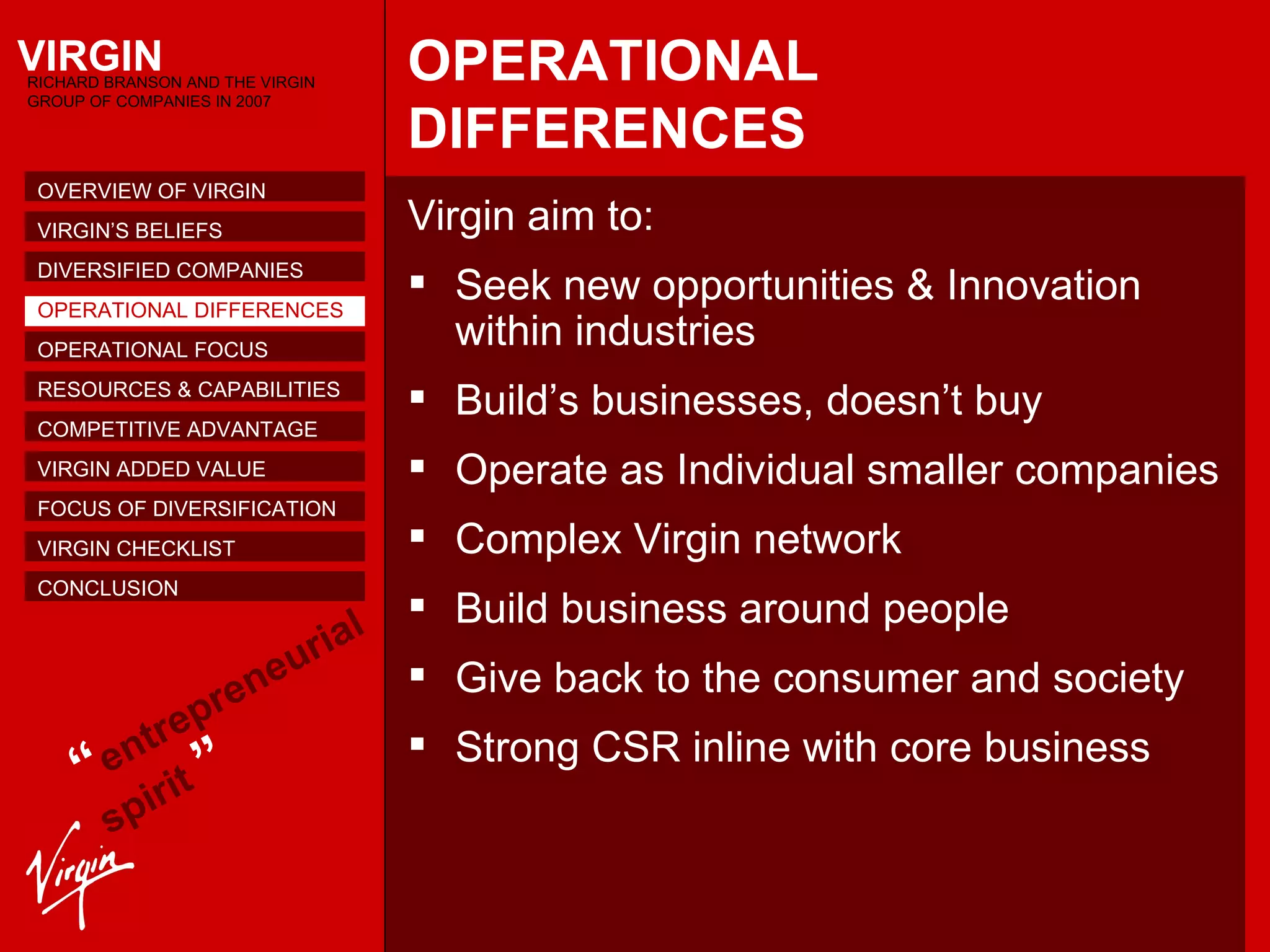 Virgin case study for MBA | PPT