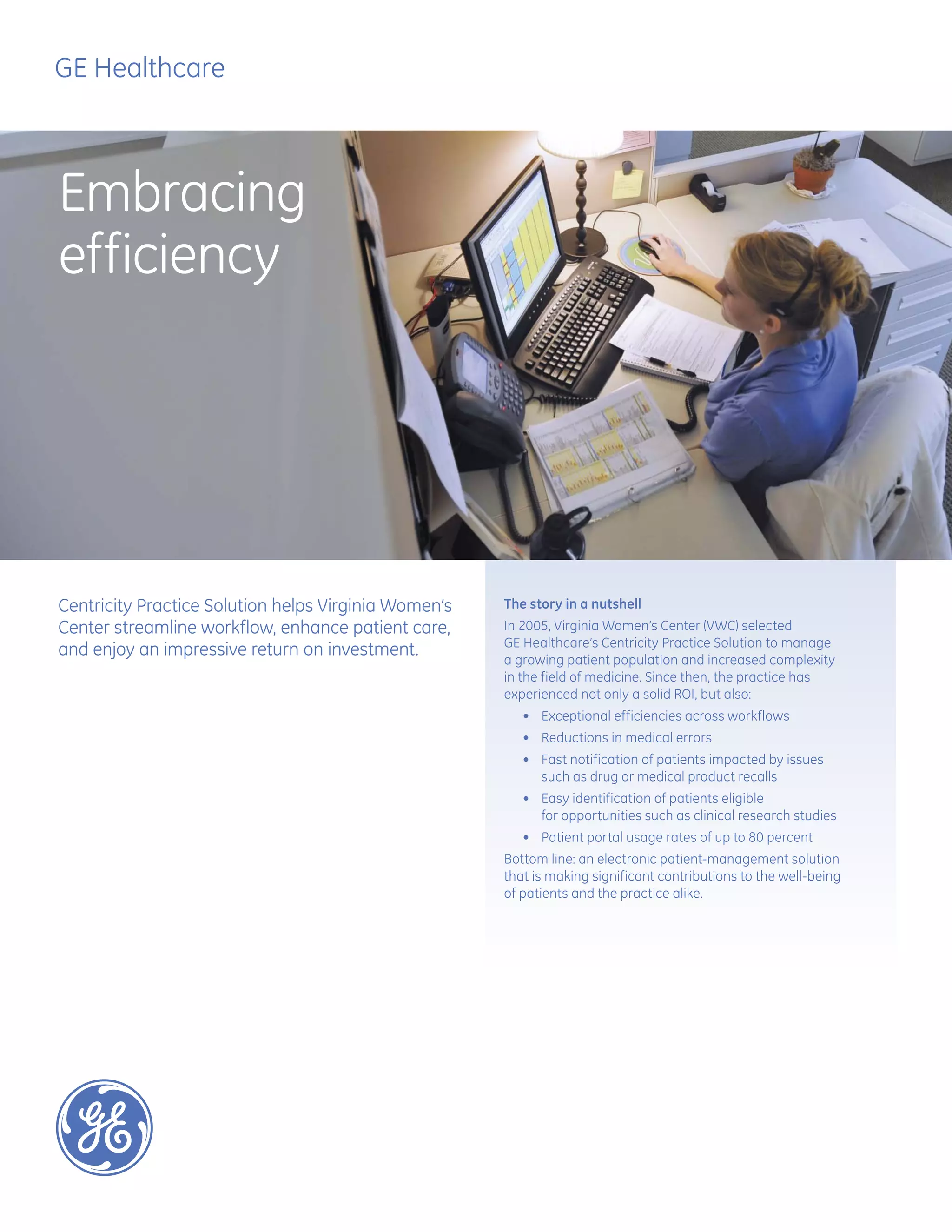 Embracing efficiency - Centricity Practice Solution Virginia Women's ...