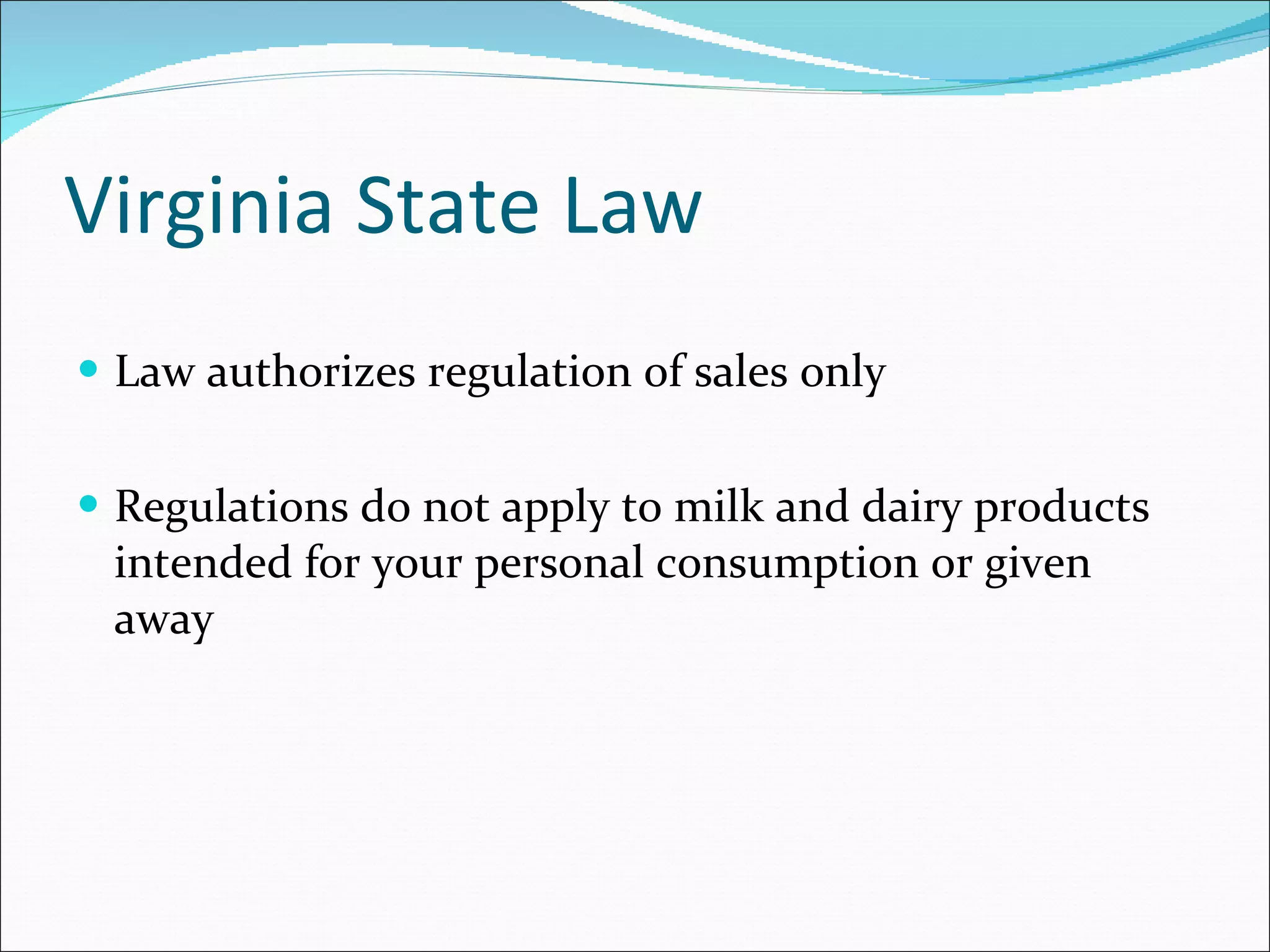 Virginia dairy regulations | PPT