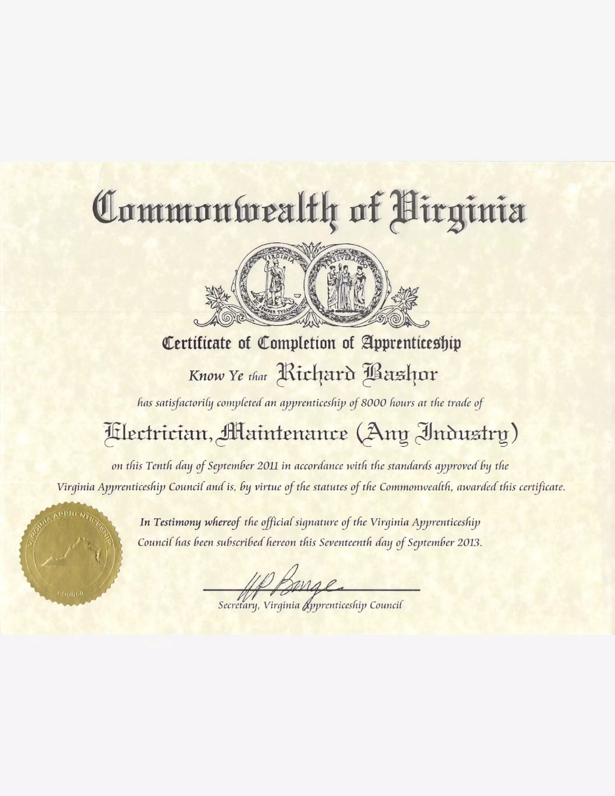 Virginia State Electrical Journeyman Cert | PDF