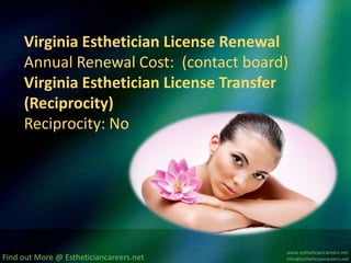 Virginia esthetician license information | PPTX