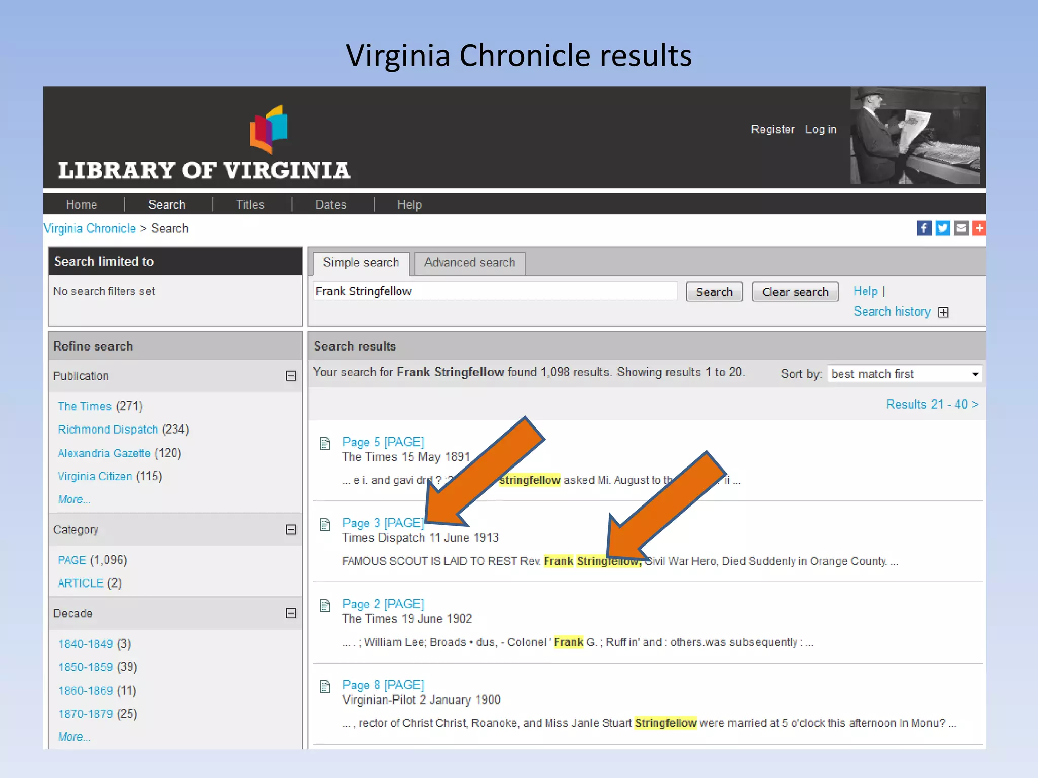 Virginia history: Library instruction | PDF