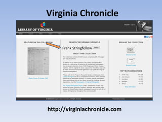 Virginia history: Library instruction | PDF