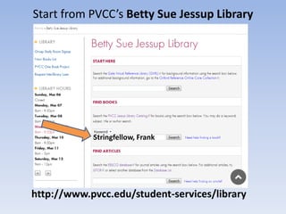 Virginia history: Library instruction | PDF