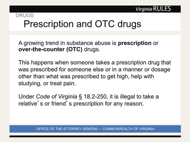 VIRGINIA DRUG LAWS STUDENTS | PPT