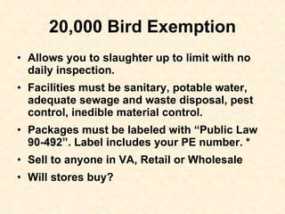 Virginia poultry and meat regulations | PPT