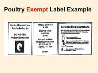 Virginia poultry and meat regulations | PPT