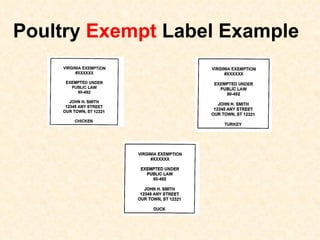 Virginia poultry and meat regulations | PPT