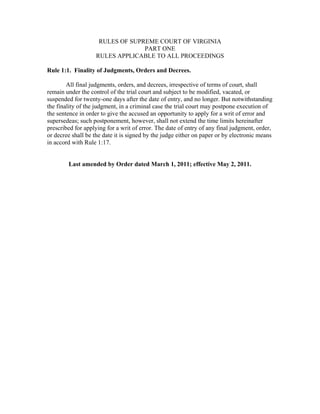 Virginia Rules of The Court | PDF