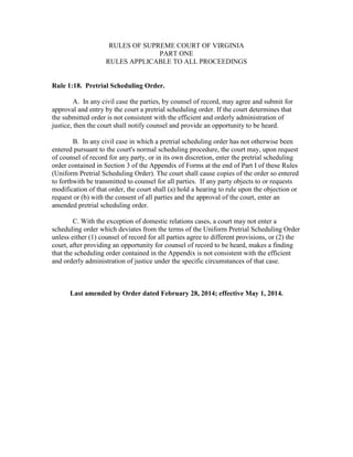 Virginia Rules of The Court | PDF