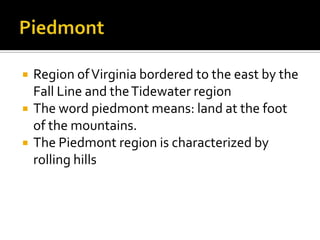 Virginia Studies Geography Vocabulary Words | PPT