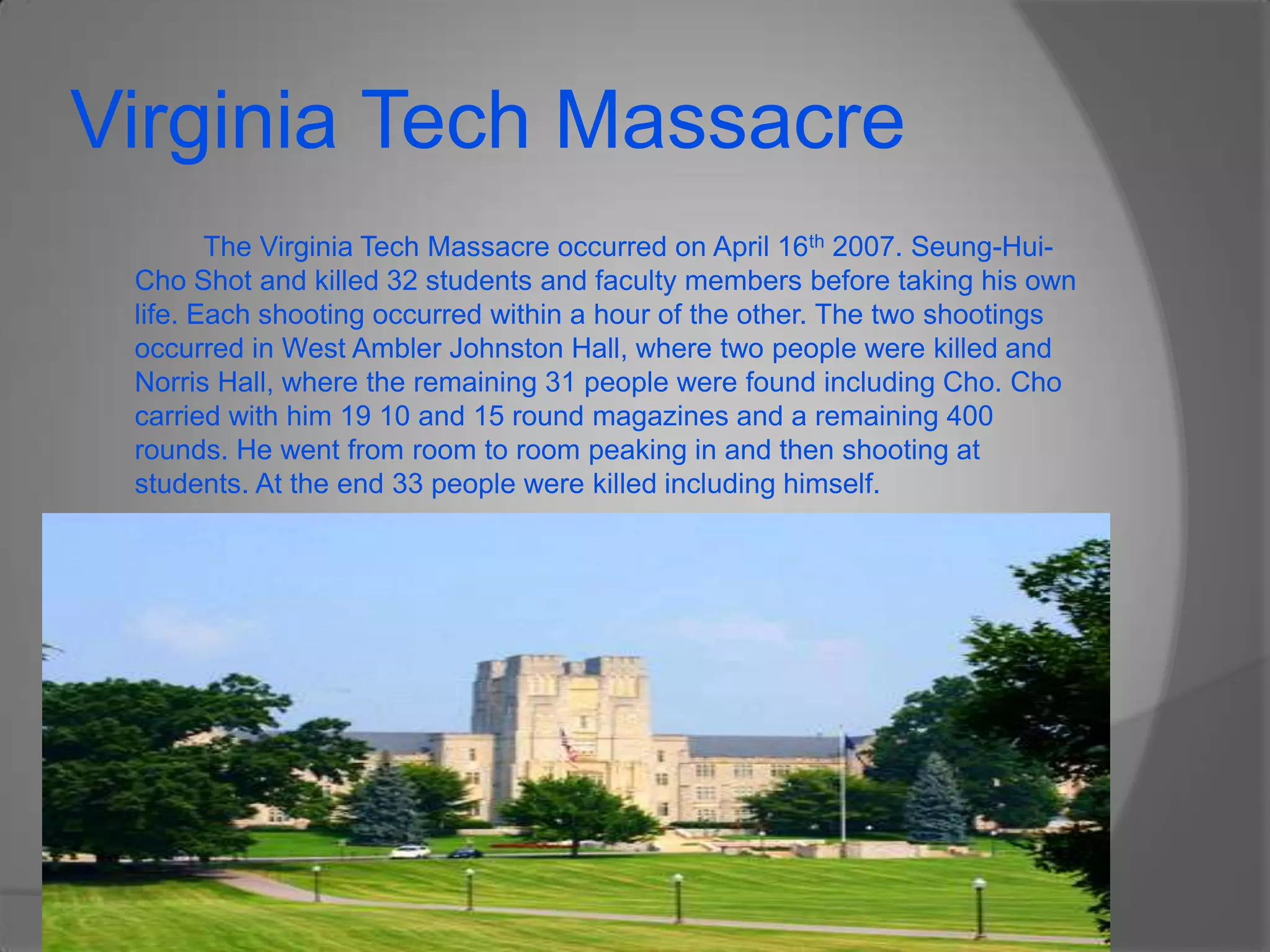 Virginia tech massacre | PPTX