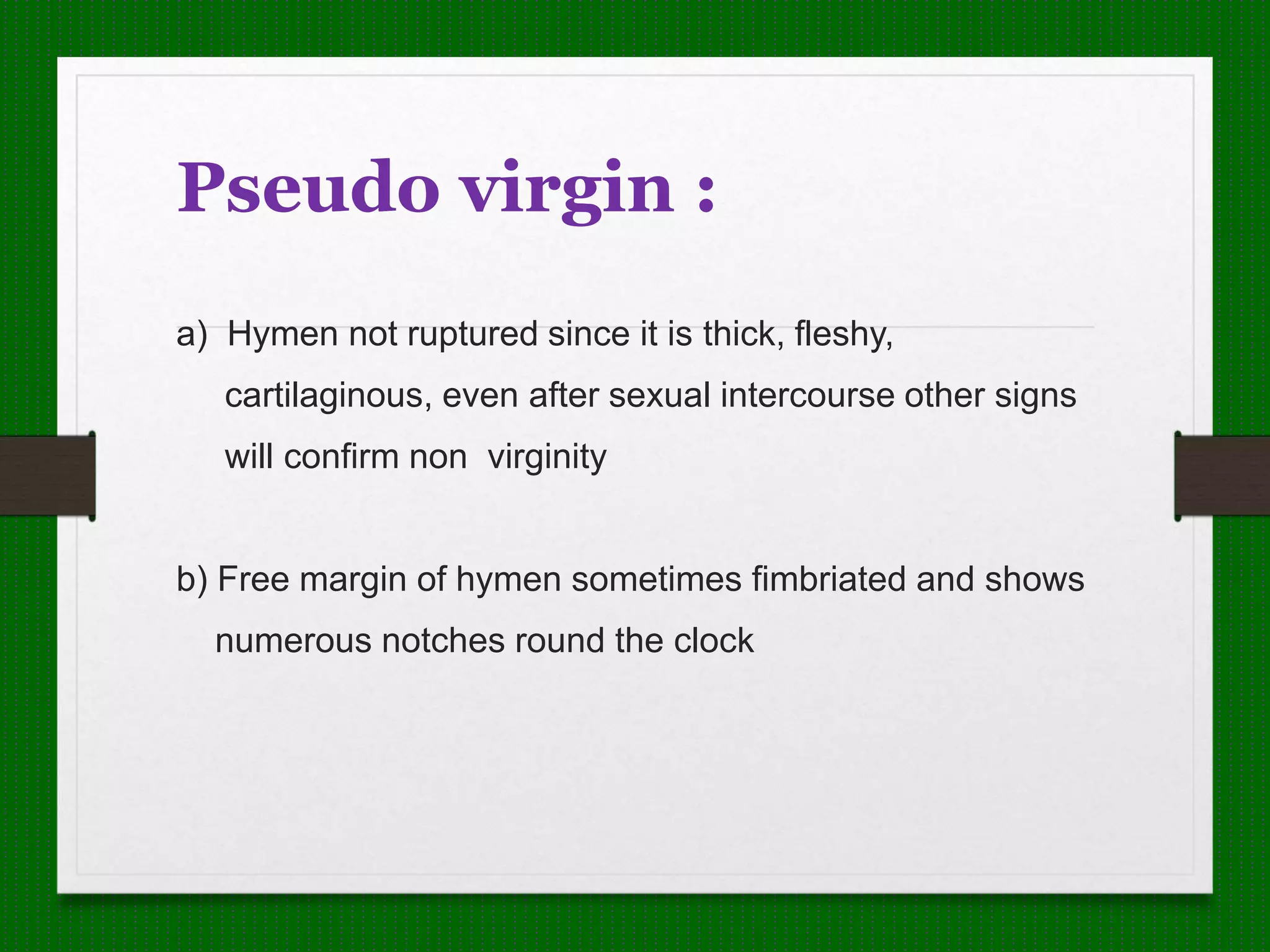 Virginity and Defloration and its medicolegal aspects | PPTX