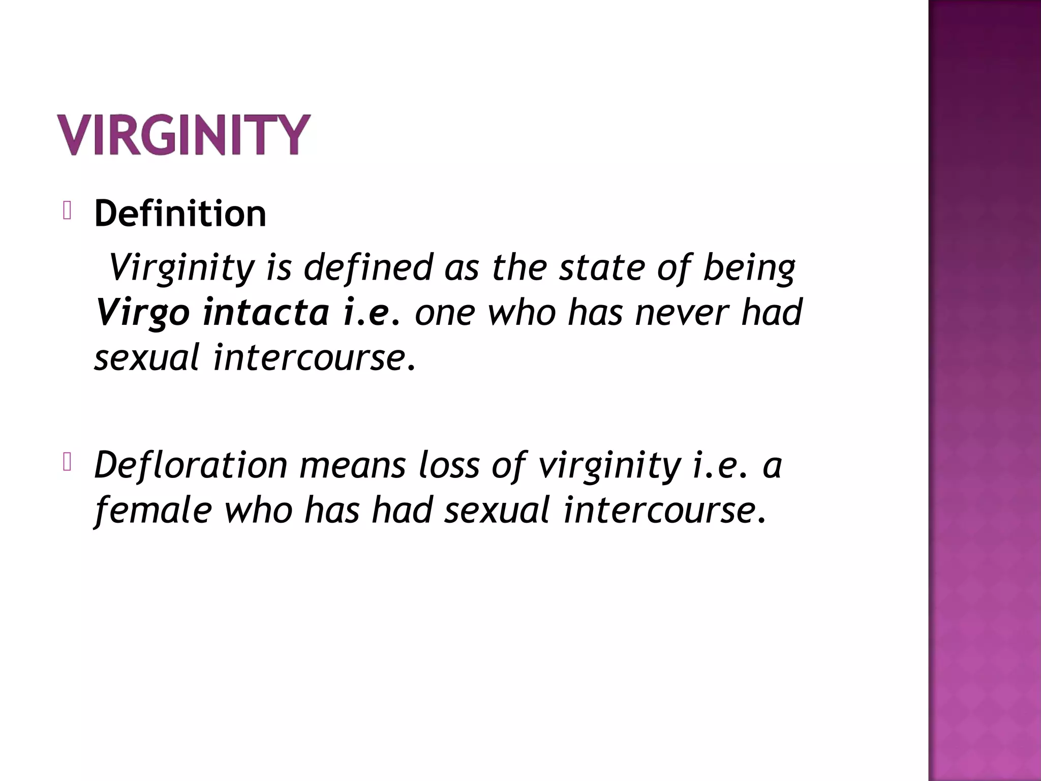 Virginity, sexual offenses and | PPT