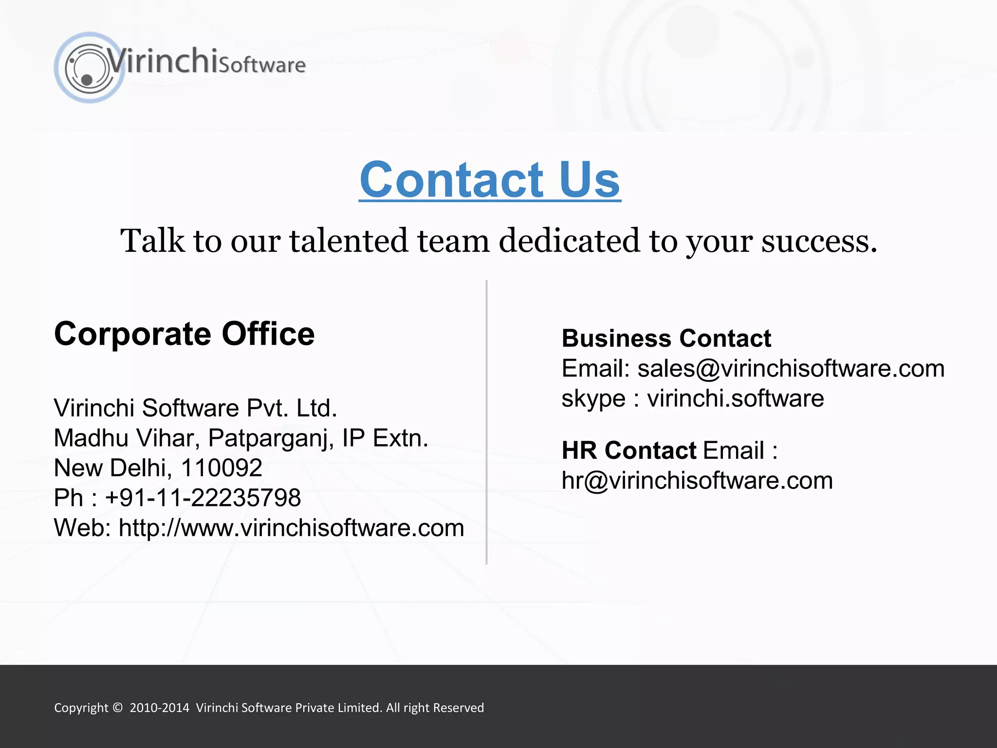 Virinchi software Pvt. Ltd. | PPT