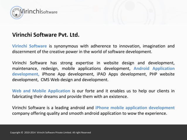 Virinchi software Pvt. Ltd. | PPT