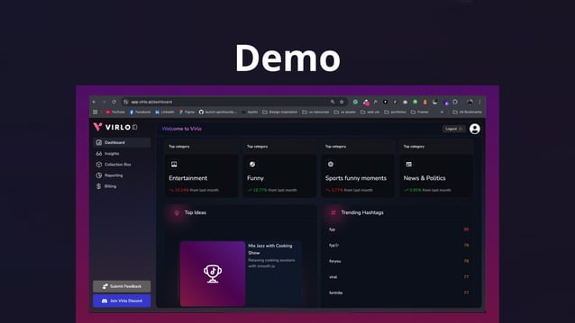 Virlo: Track viral trends on short form content platforms | PPTX