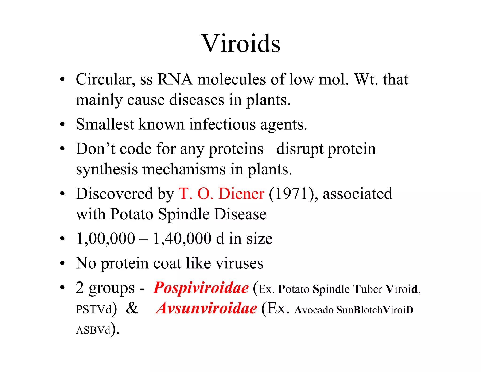Viroids, Prions and Mycoplasma | PDF