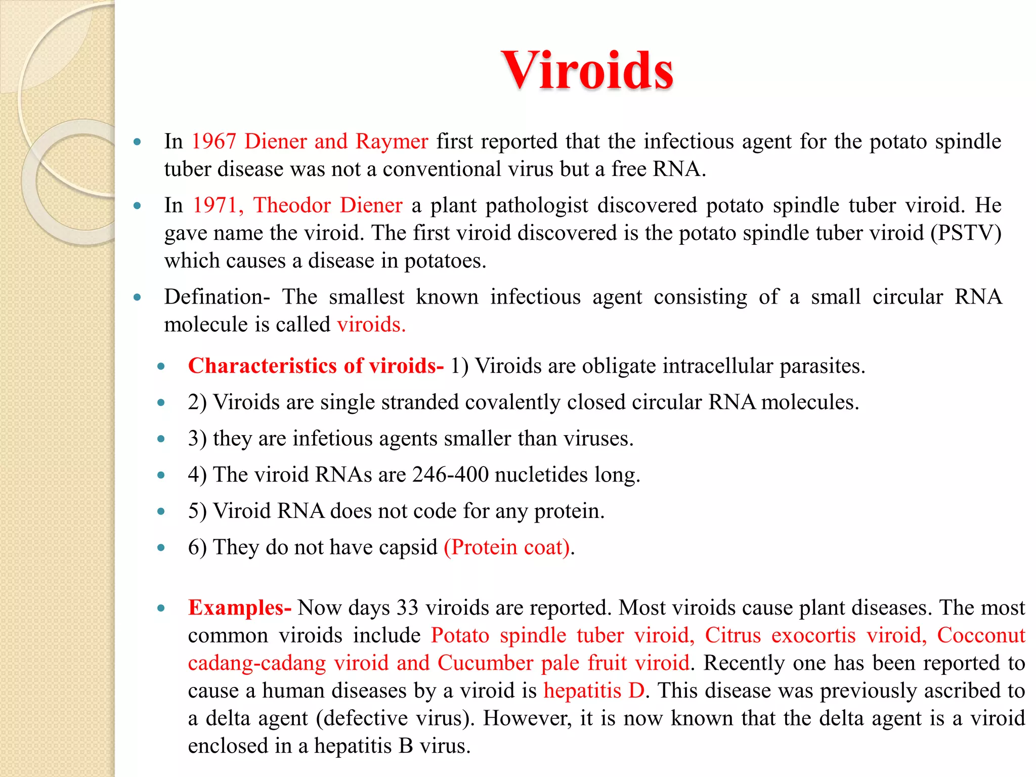 Viroids | PPTX | Chemistry | Science