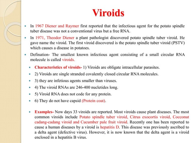 Viroids | PPTX | Chemistry | Science