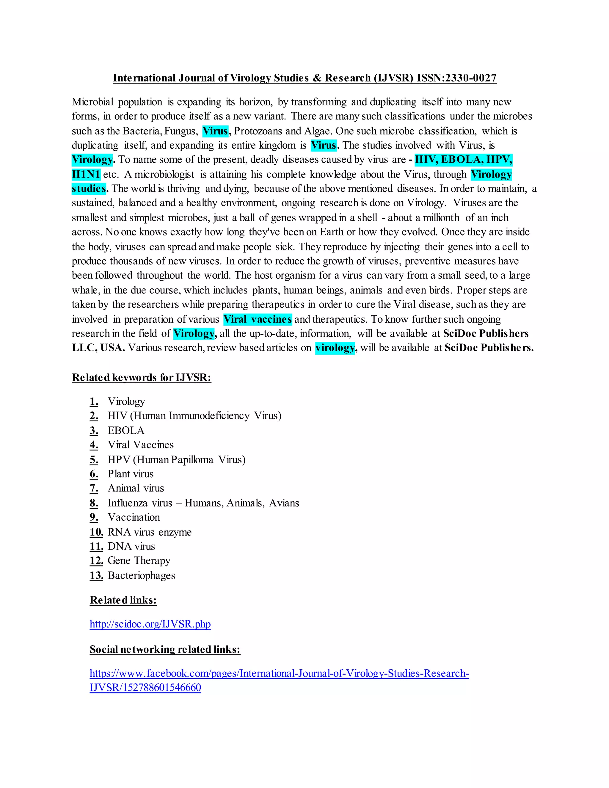 Virology | DOCX