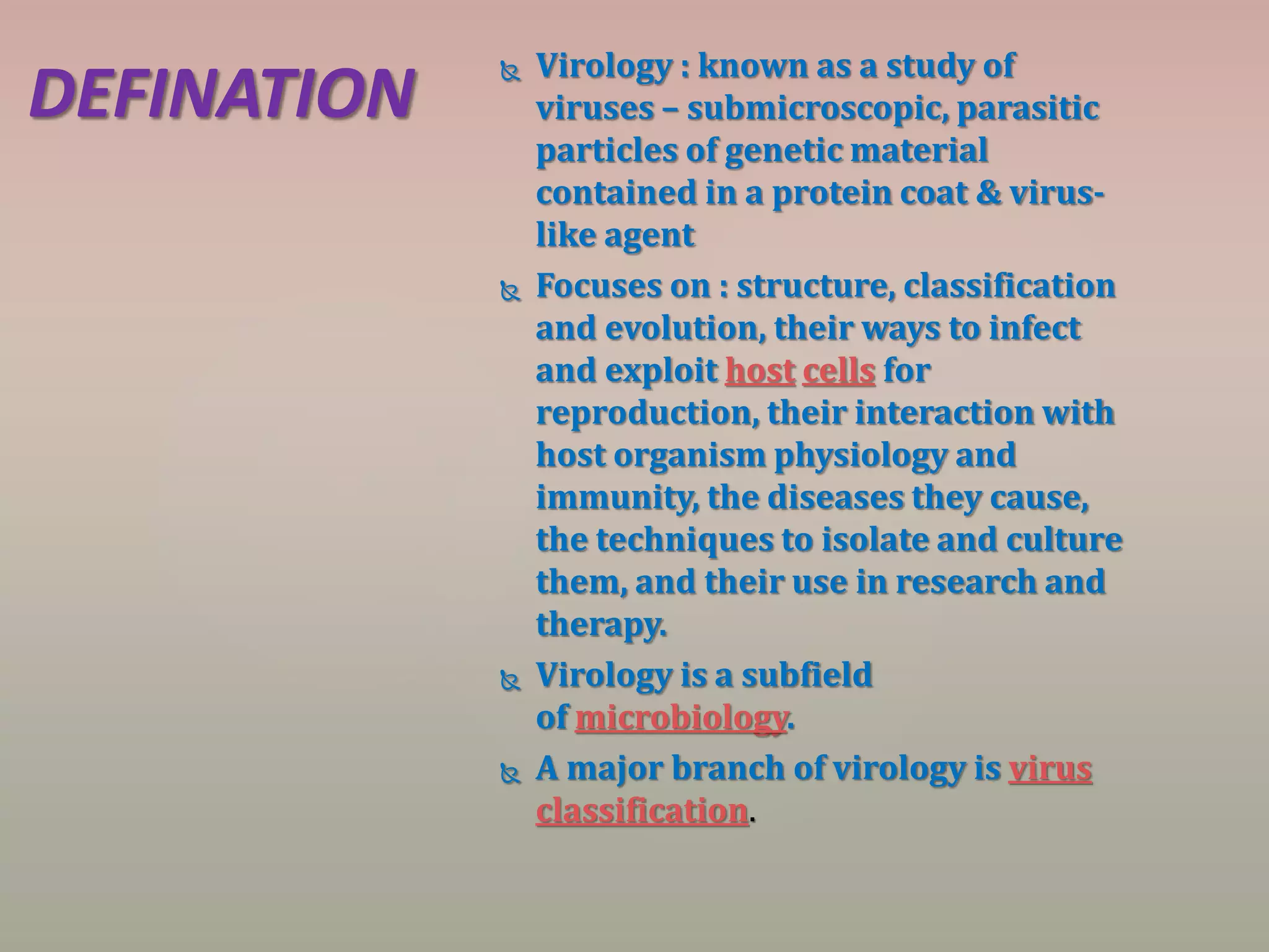 Virology: study of virus | PPTX | Operating Systems | Computer Software and Applications