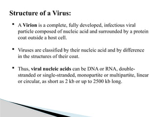 Virology.pptx virus classification nand methods slides | PPTX