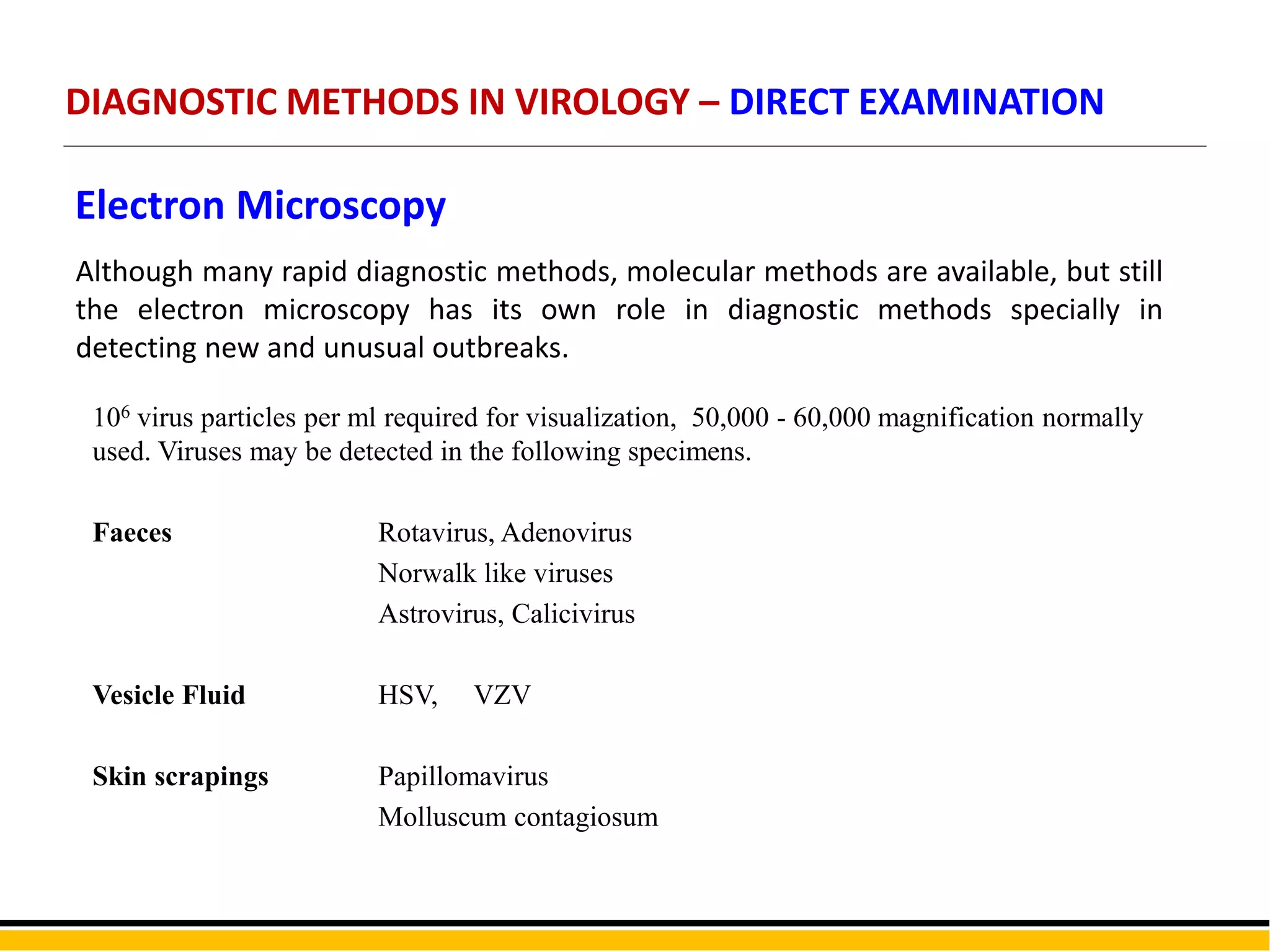 VIROLOGY - DIAGNOSTIC METHODS | PPTX