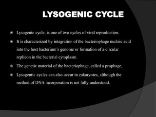 VIROLOGY- LYSOGENIC CYCLE (1).pdf | Biological Sciences | Science