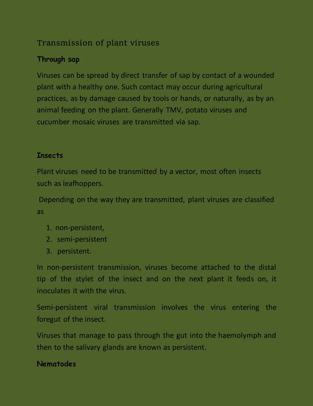 Nature of Plants and Animal Viruses. | PDF