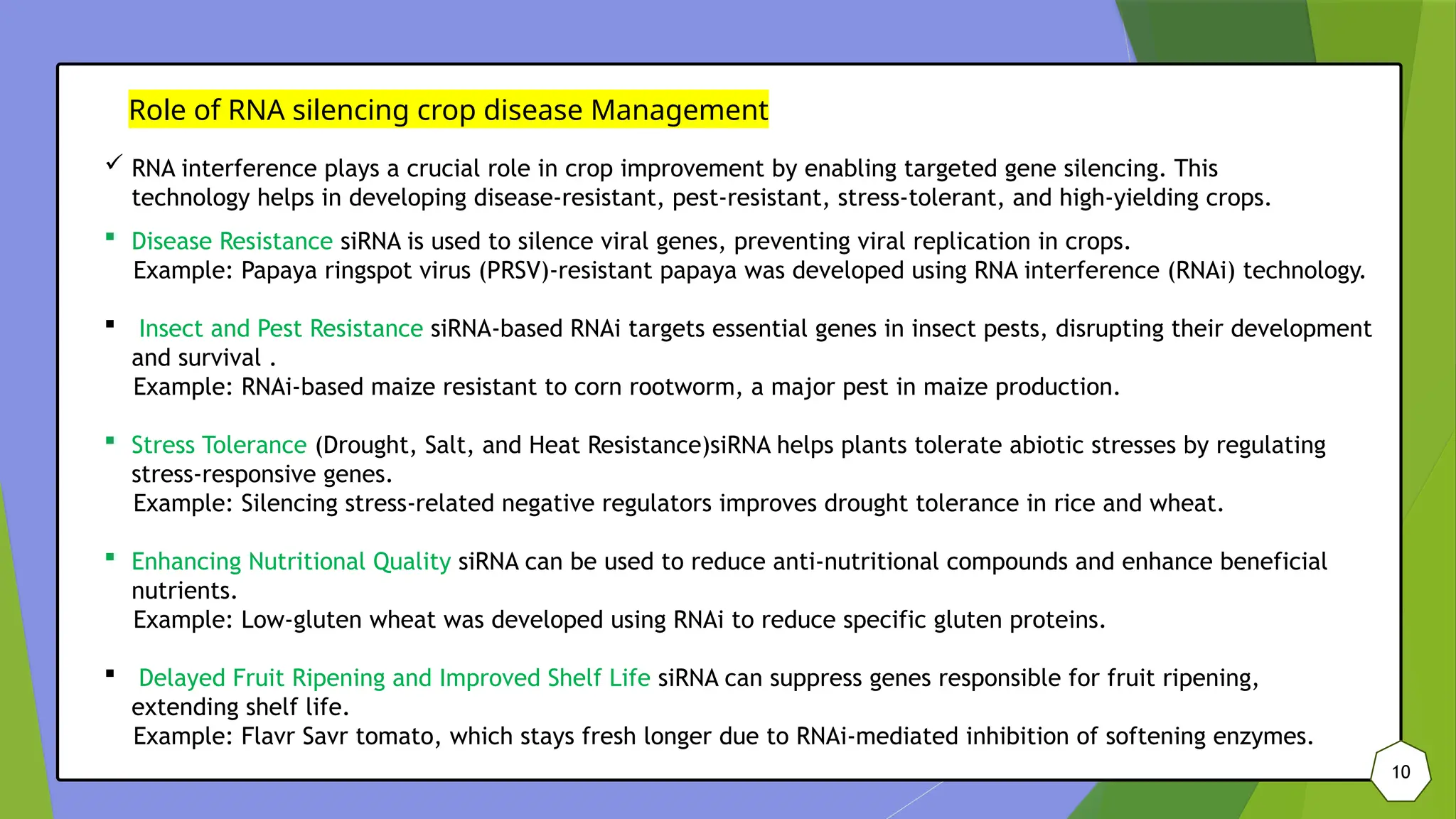 Role of RNA silencing in management of plant disease management | PPTX