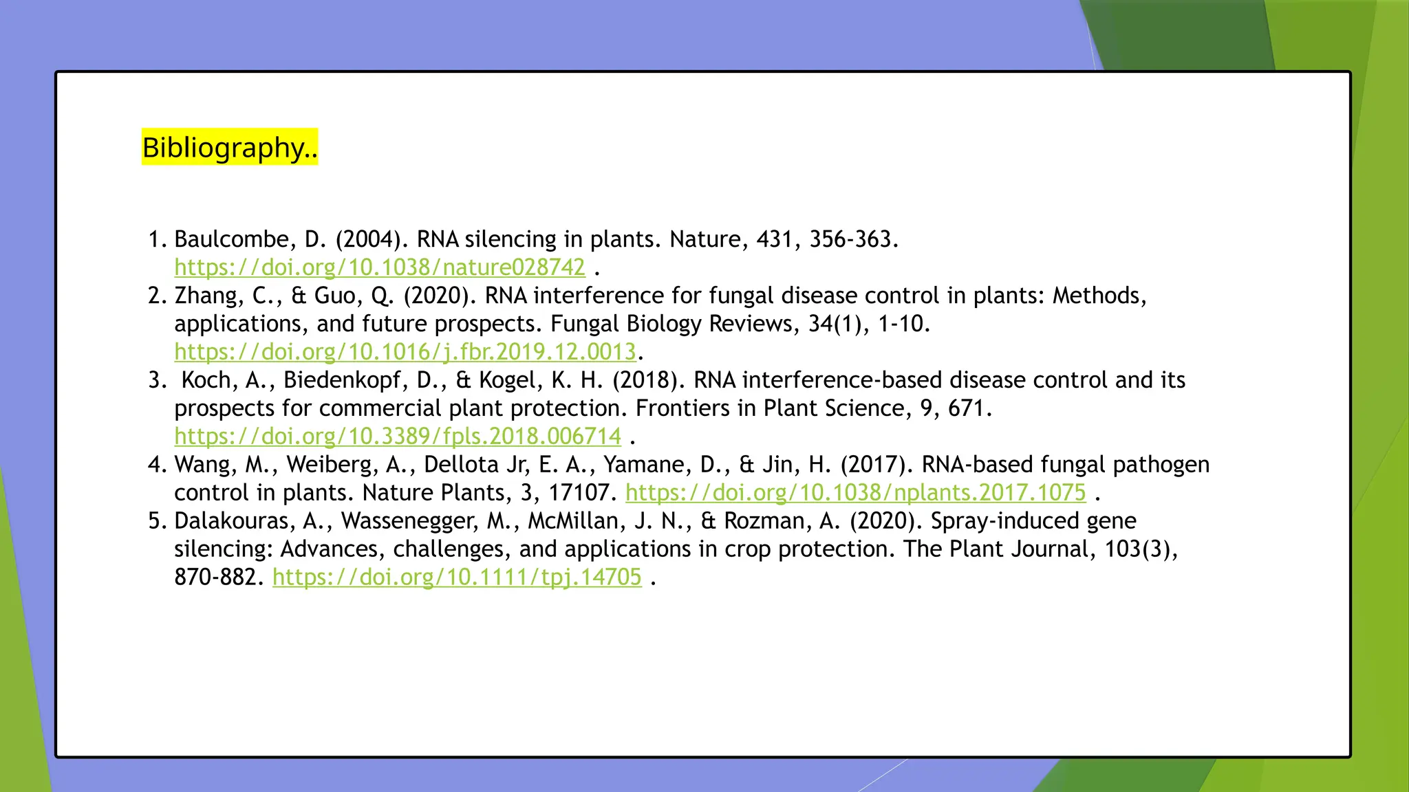 Role of RNA silencing in management of plant disease management | PPTX