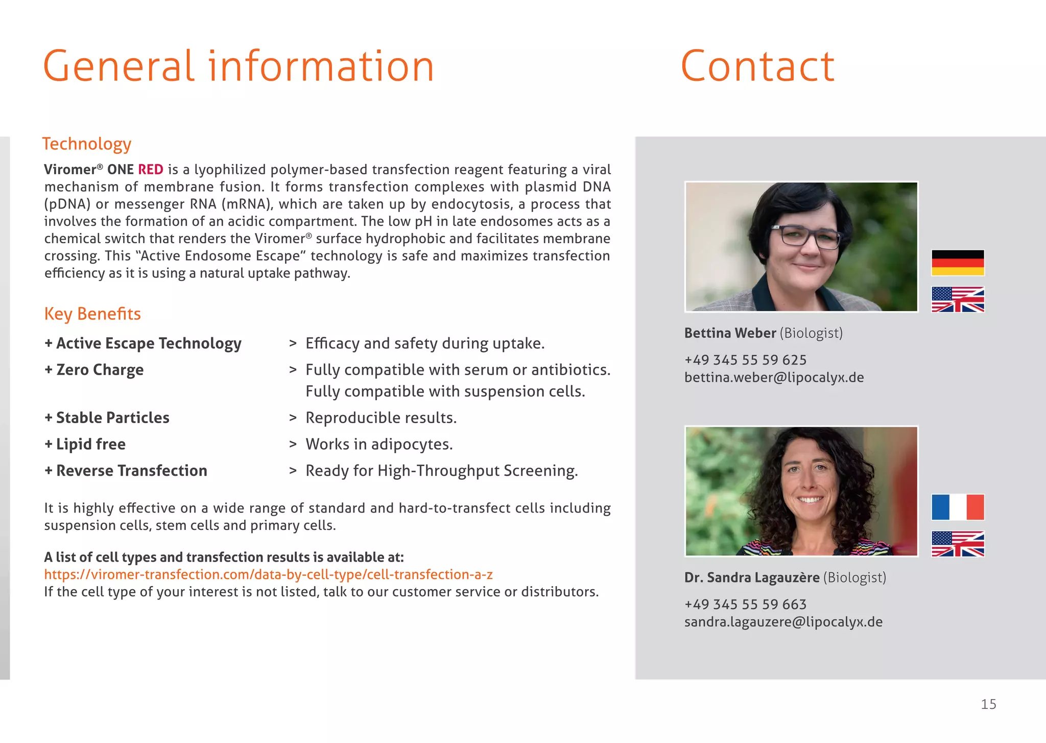 VIROMER® ONE RED - a standardized transfection reagent for plasmid DNA ...