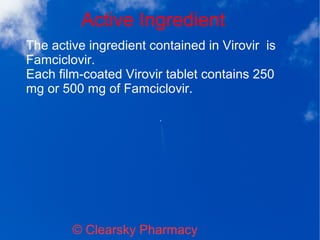 Virovir (Famciclovir Tablets) | PPT