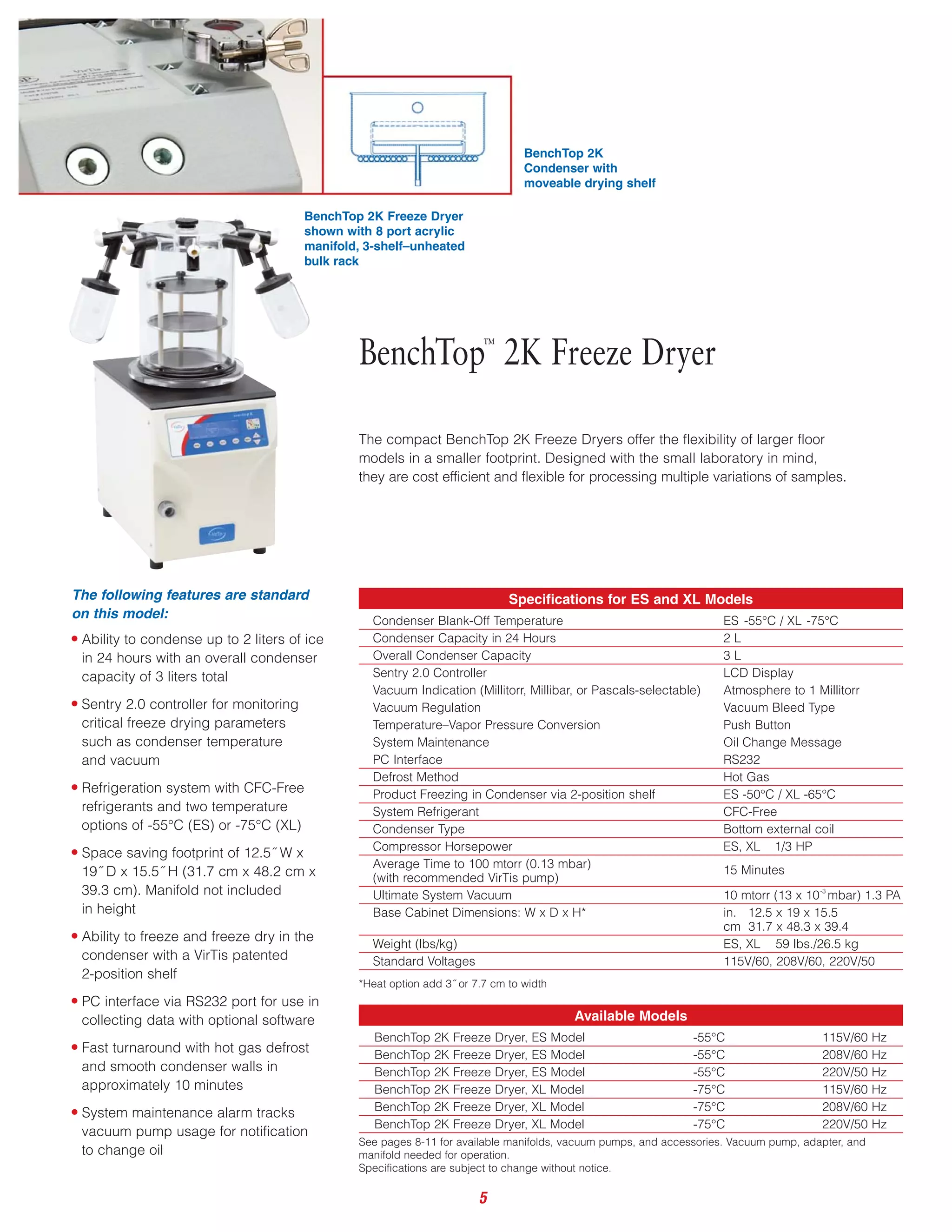 Virtis bench top k series (brochure) | PDF