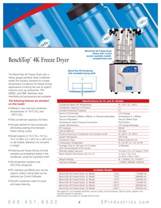 Virtis bench top k series (brochure) | PDF