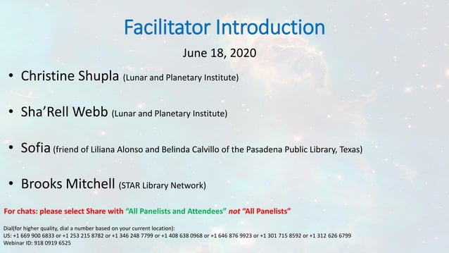 Virtual Night Sky Programs for "Imagine Your Story" | PPT