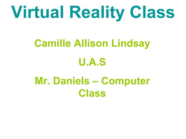 Virtual Reality Class | PPT