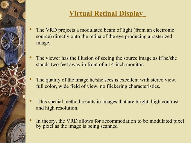 Virtual retinal-display ppt | PPT