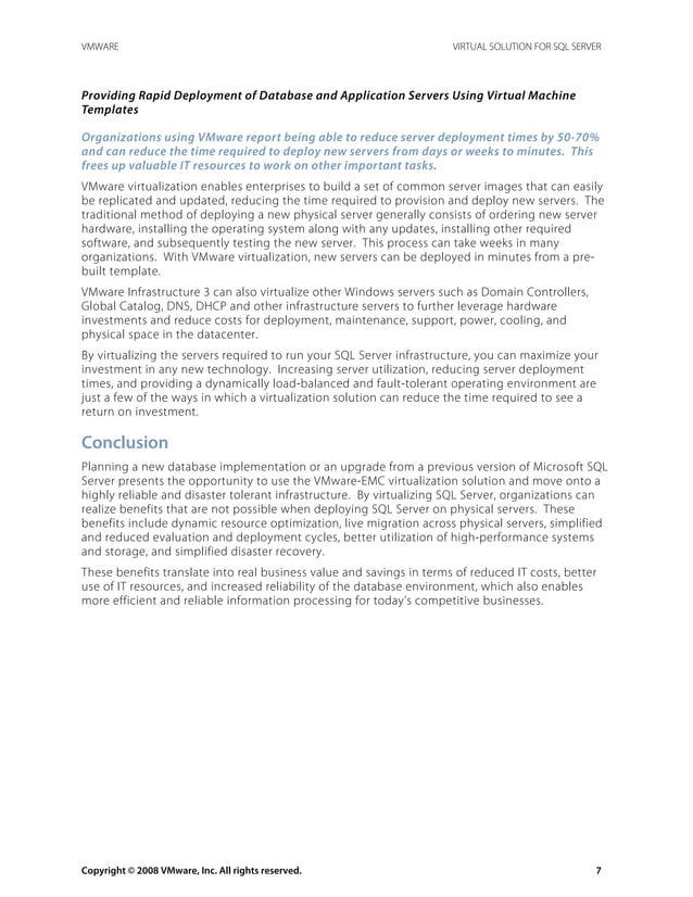 Virtual Solution for Microsoft SQL Server | PDF