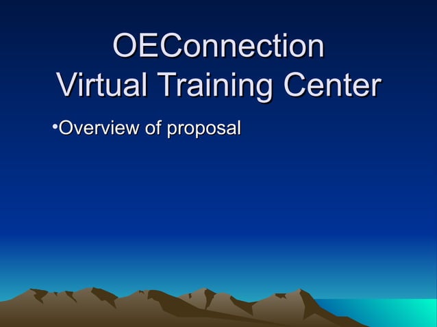 Virtual Training Center Proposal | PPT
