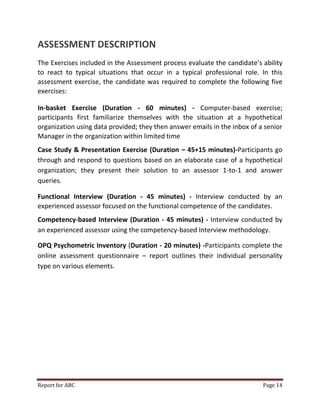 Virtual assessment centre sample report | PDF