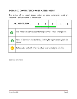 Virtual assessment centre sample report | PDF