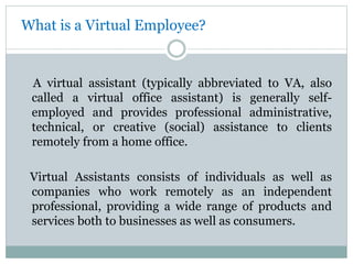 Virtual assistance power point presentation | PPTX