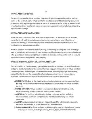 Virtual Assistant Documents,Training,manual and certificates | DOCX